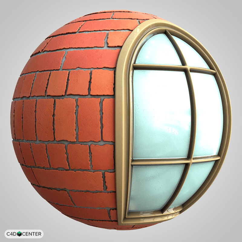 4K Stylized Brick 08 Window-C4D Material - C4DCenter
