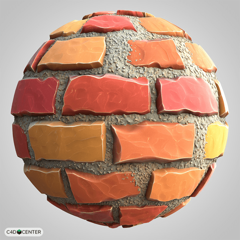 4K Stylized Brick 09-C4D Material - C4DCenter