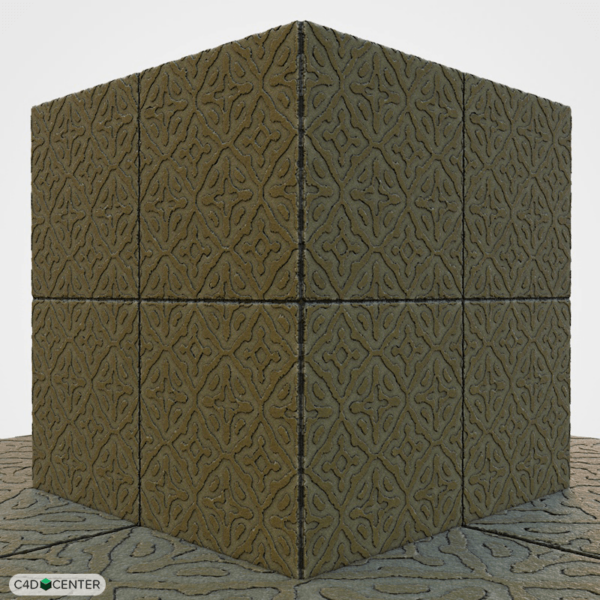 4K Geo Pattern Cement Tile 02-C4D Material – C4DCenter